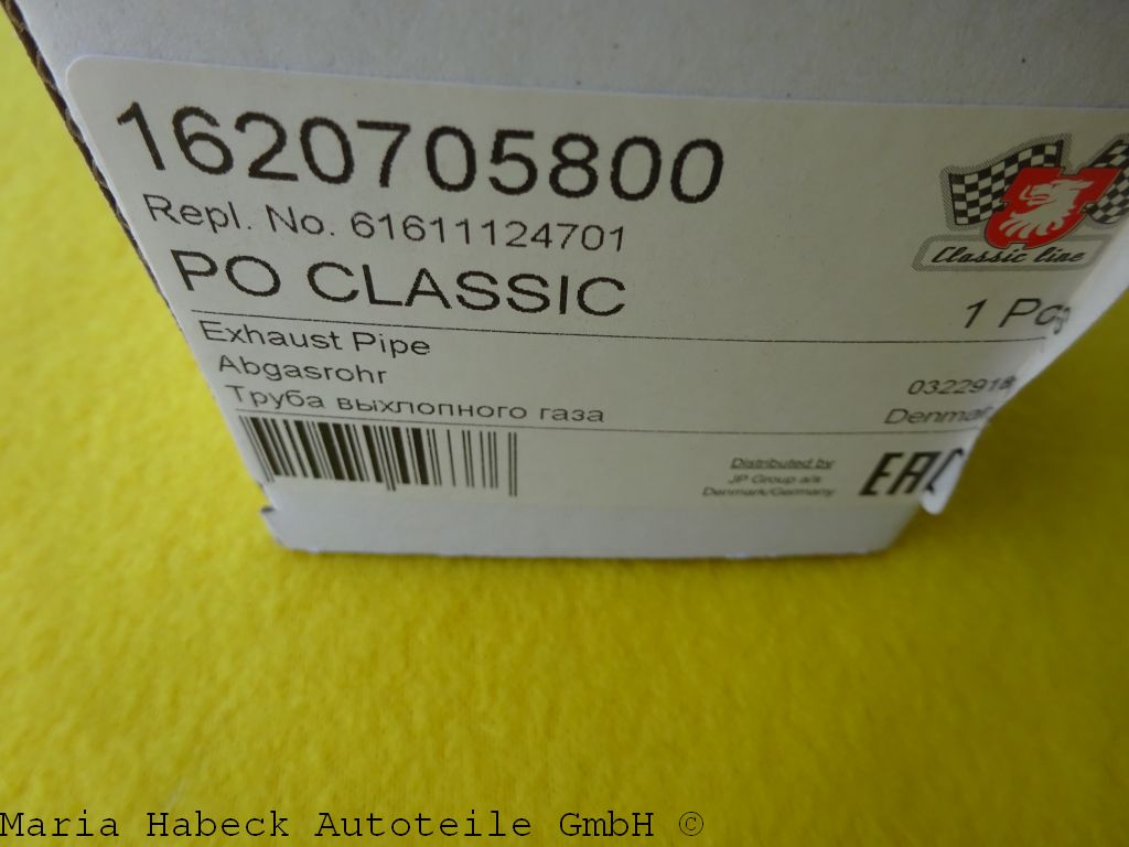 JP Exhaust pipe in chrome f. Muffler 911 /912 61611124701 | 912-18-0100