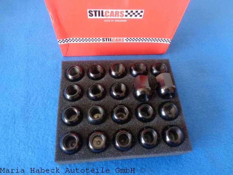 Stilcars Wheel nuts aluminium black SET 20 pcs Porsche 911 928 964 ...